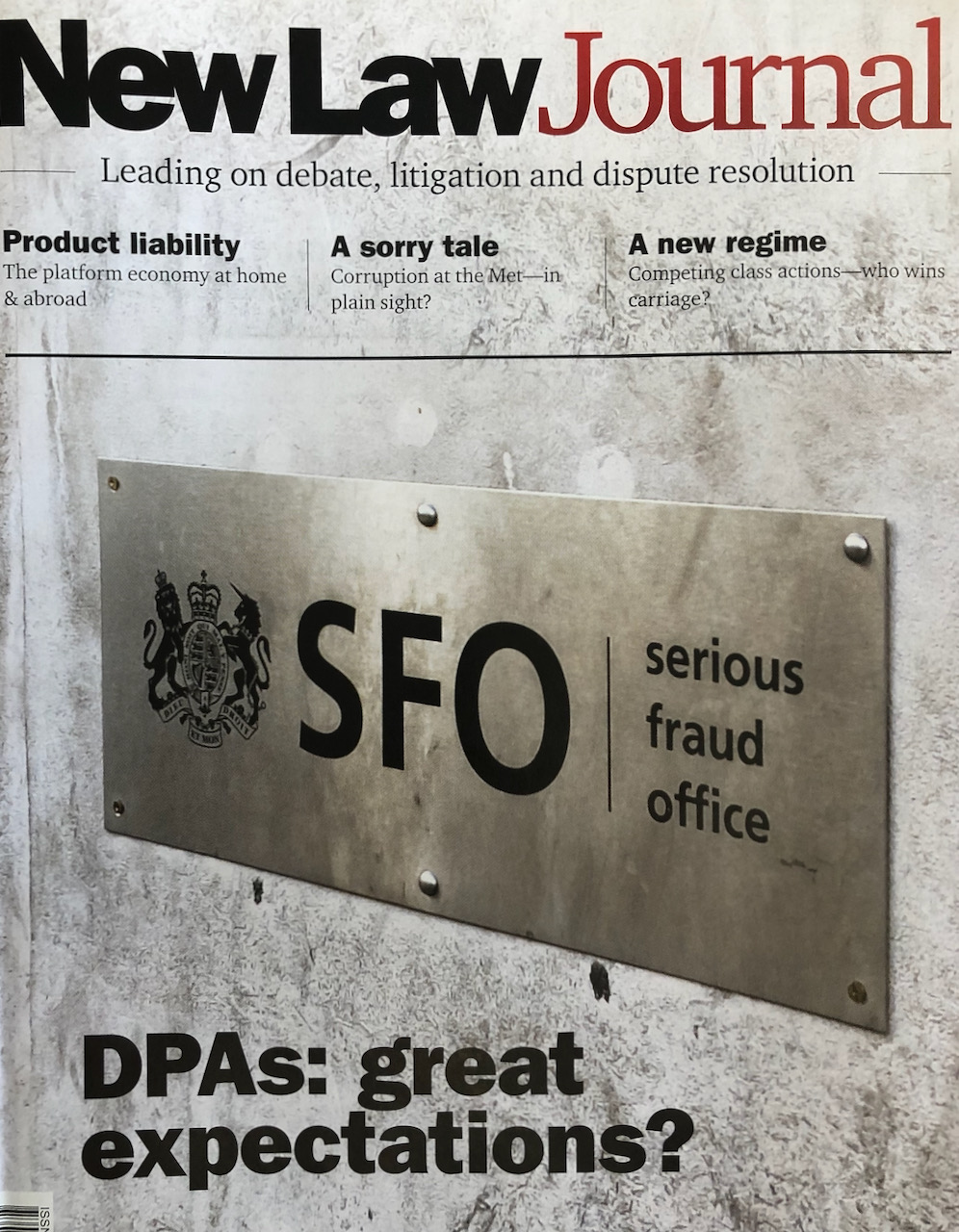 Ross Dixon analyses DPAs in the New Law Journal - Hickman & Rose ...